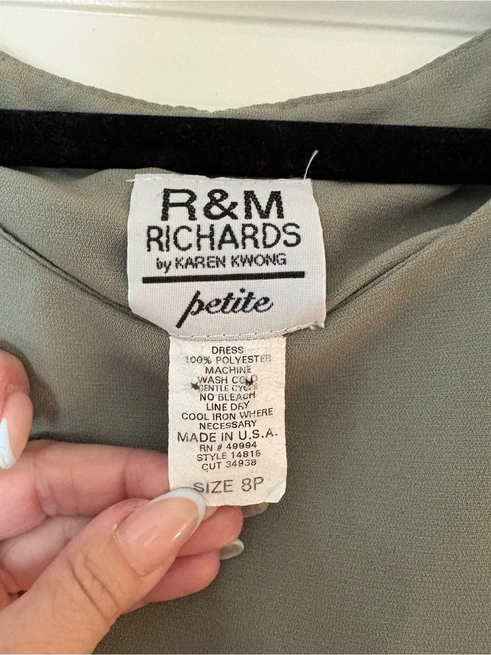 R&M Richards | Dresses | Vintage Rm Richards By Karen Wong Sage Green ...